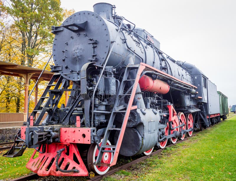 Old Soviet steam train stock photo. Image of locomotive - 53518674