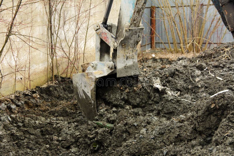 An Old Soviet Tractor Digs and Loads Waste Stone Processing Stock Photo ...