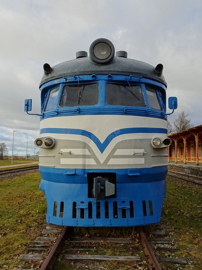 Old Soviet Train Locomative on Rail Stock Image - Image of vintage ...