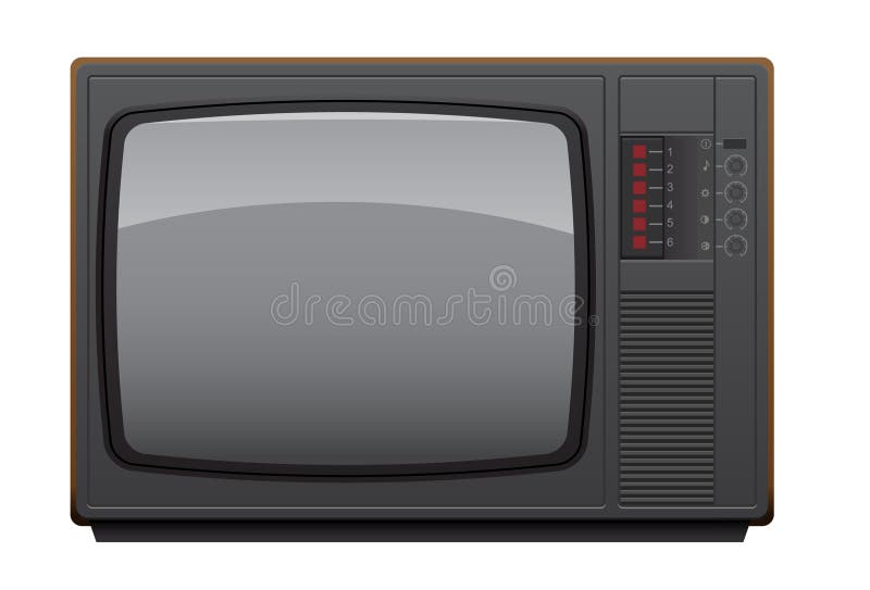 Wooden retro tv stock vector. Illustration of vintage - 24896444