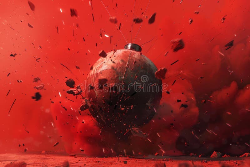 Old Spacecraft Exploding during Reentry in Mars Atmosphere Stock ...