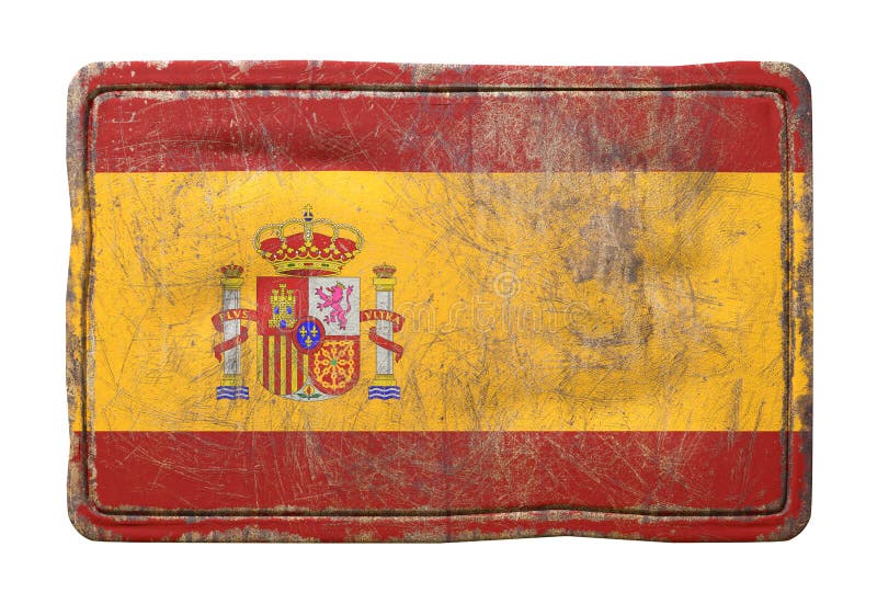 Old Spain flag stock image. Image of isolated, brass - 105720063