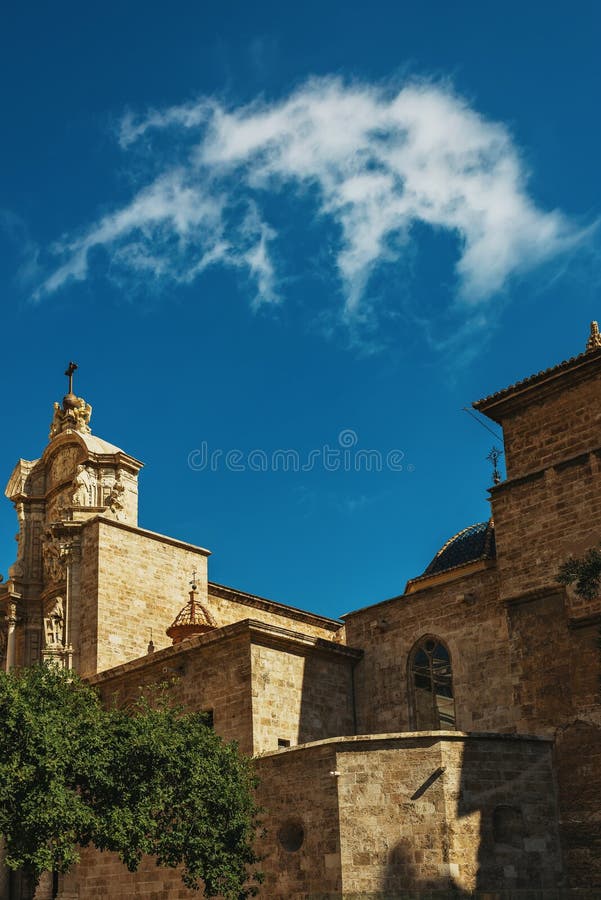 Old Spanish Church with Tree in Sunlight. Stock Photo - Image of ...