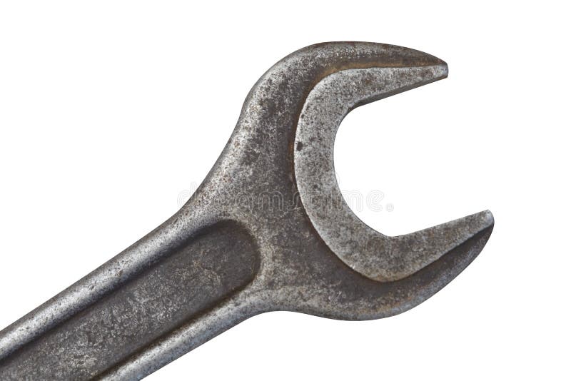 Old Spanner on White Background Stock Photo - Image of craftsperson ...