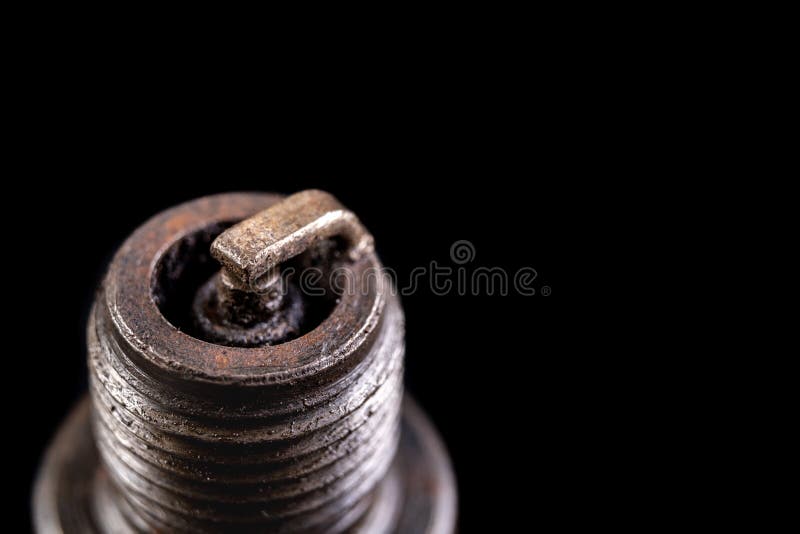 Old Spark Plug for Internal Combustion Engine. Closeup of a Spark Jump ...
