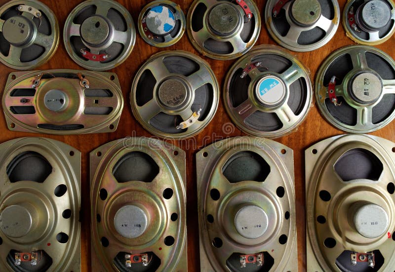 Old speakers collection stock photo. Image of electronics - 76632562