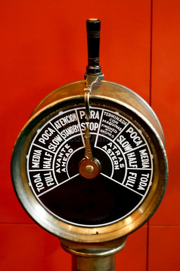 Antique Nineteenth Century Engine Room Telegraph Stock Image - Image of ...