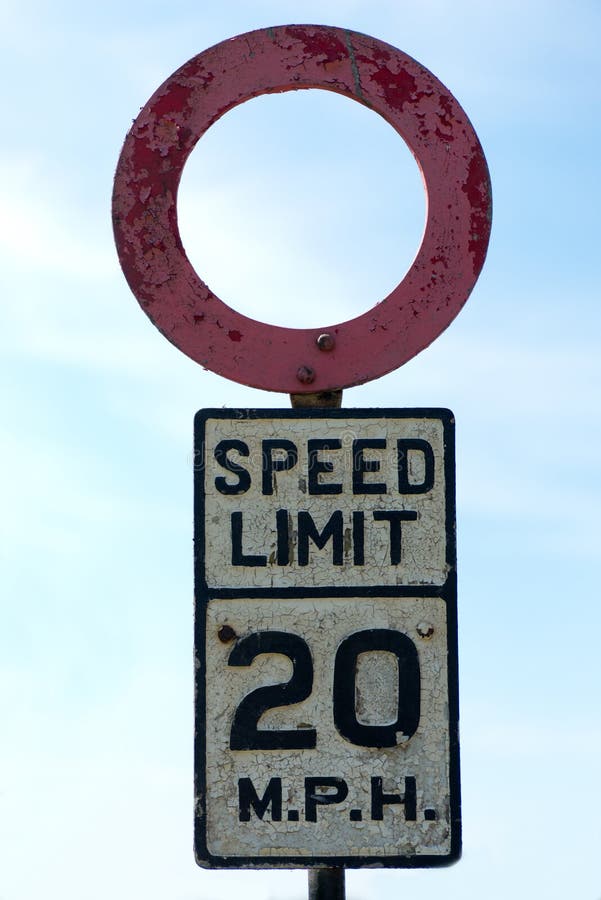 Antique Speed Limit Road Sign Stock Image - Image of road, country ...