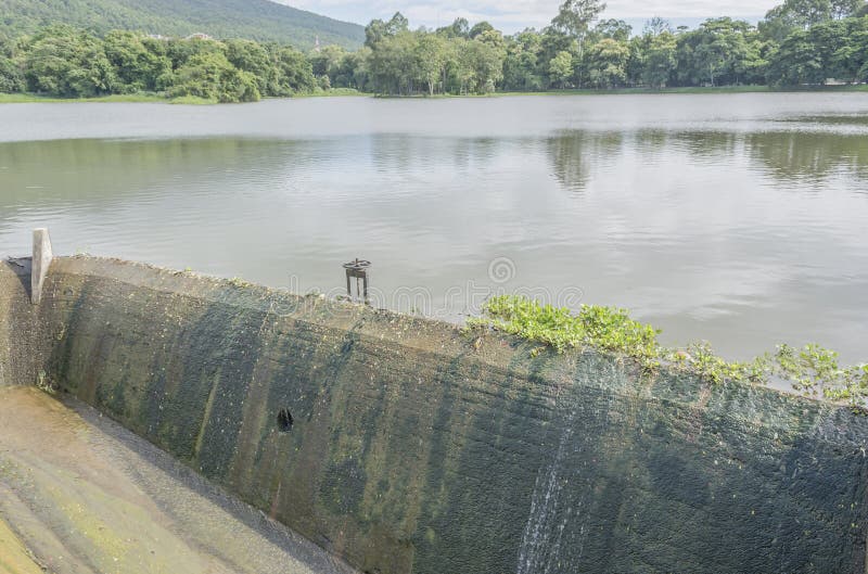 Old Spillway on Concrete Small Dam Stock Image - Image of power, sewage ...