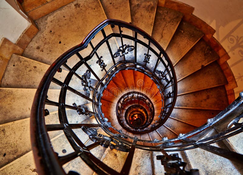 Old spiral staircase stock photo. Image of architecture - 106980656