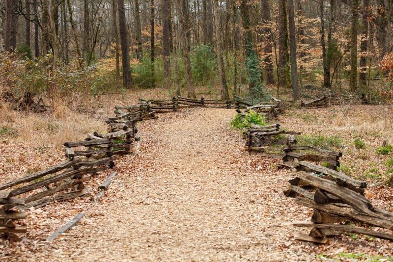 Wood Chip Trail between Split Rail Fences Stock Image - Image of park ...