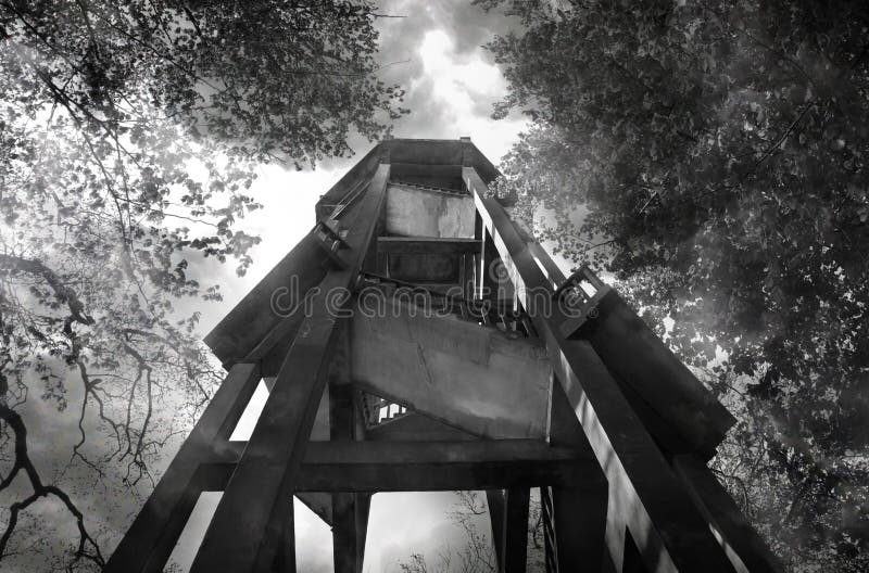 Old spooky concrete tower stock photo. Image of fear - 94223798