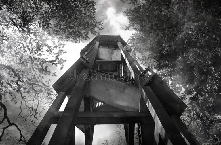 Old spooky concrete tower stock photo. Image of fear - 94223798