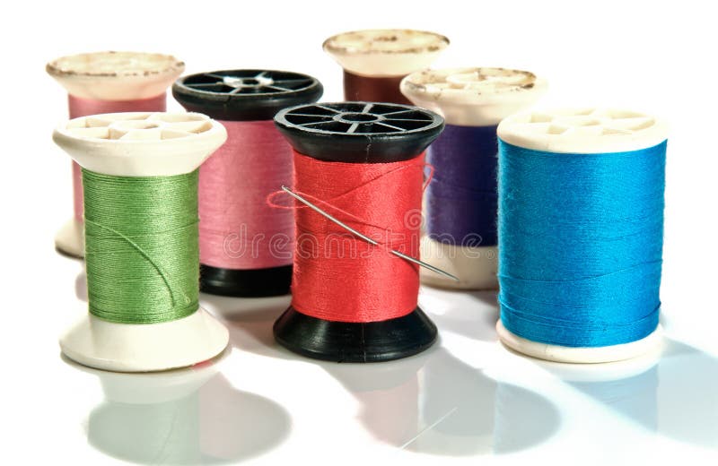 Old Spool of thread stock image. Image of metallic, textile - 31616323