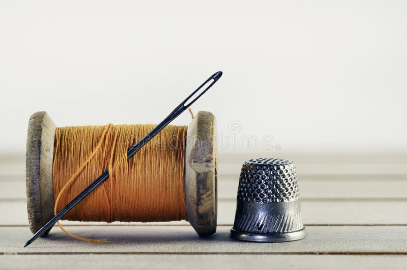 Old spool of thread stock photo. Image of craft, retro - 54372844