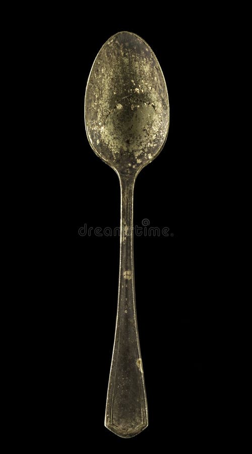 Old spoon (Front View) stock photo. Image of rusty, isolate - 38322846