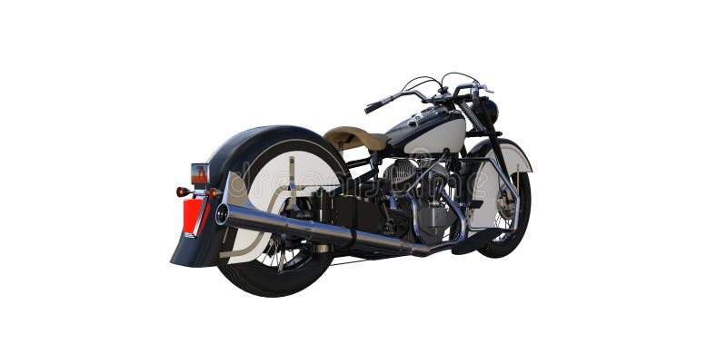 Old Sports Motorcycle with Two Cylinder Engine. Stock Illustration ...