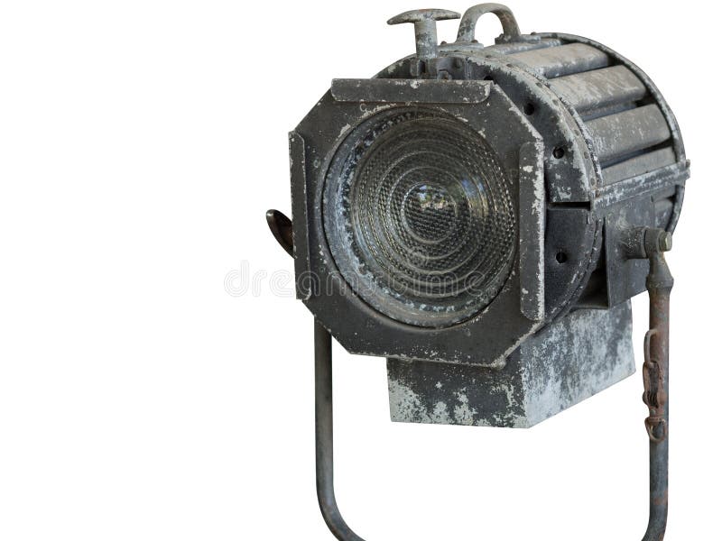 Old Spot Light Isolated on White Background. Stock Photo - Image of ...