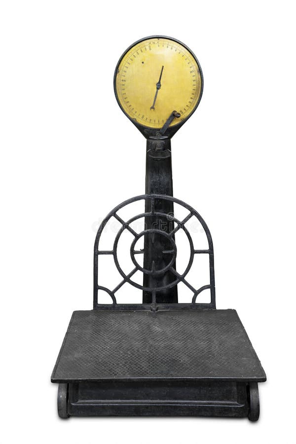 Old Spring Balance on White Background Stock Image - Image of dial ...