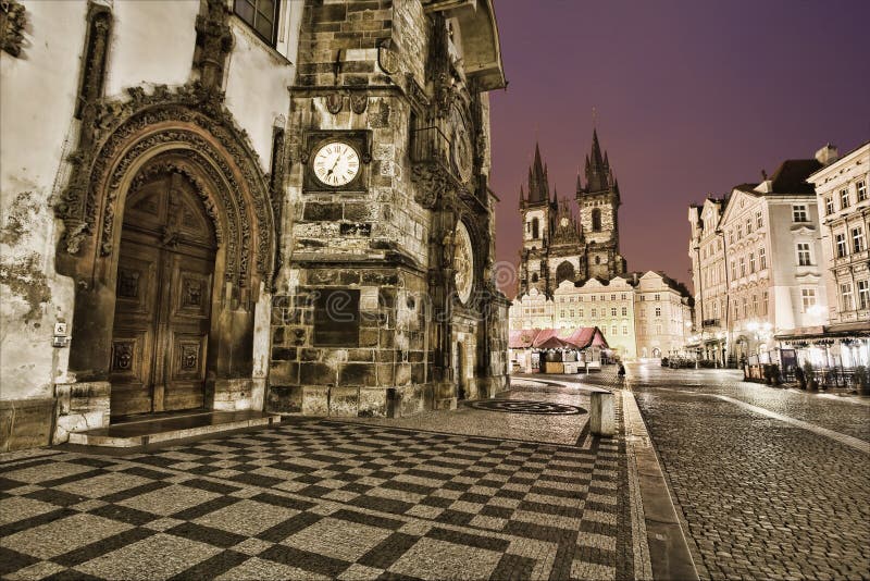 Old square stock image. Image of night, christmas, light - 12379807