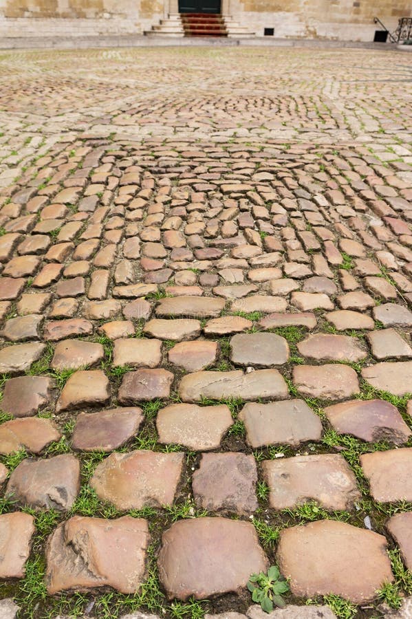 Old Square Paved with Large Cobblestones Stock Image - Image of large ...