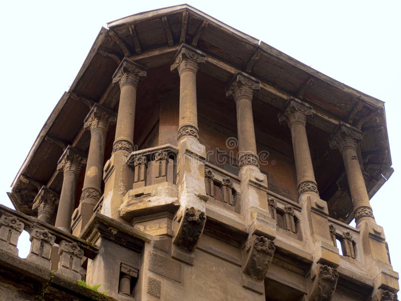 An Old Square Tower of an Old Palace Stock Photo - Image of house ...