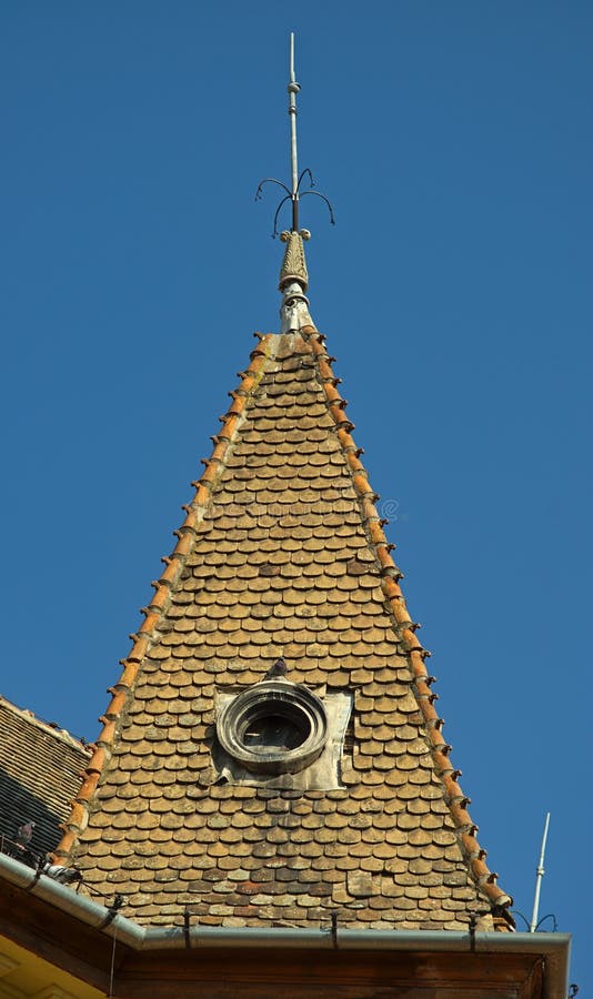 Old Square Tower Type Roof on a Building Stock Photo - Image of ...