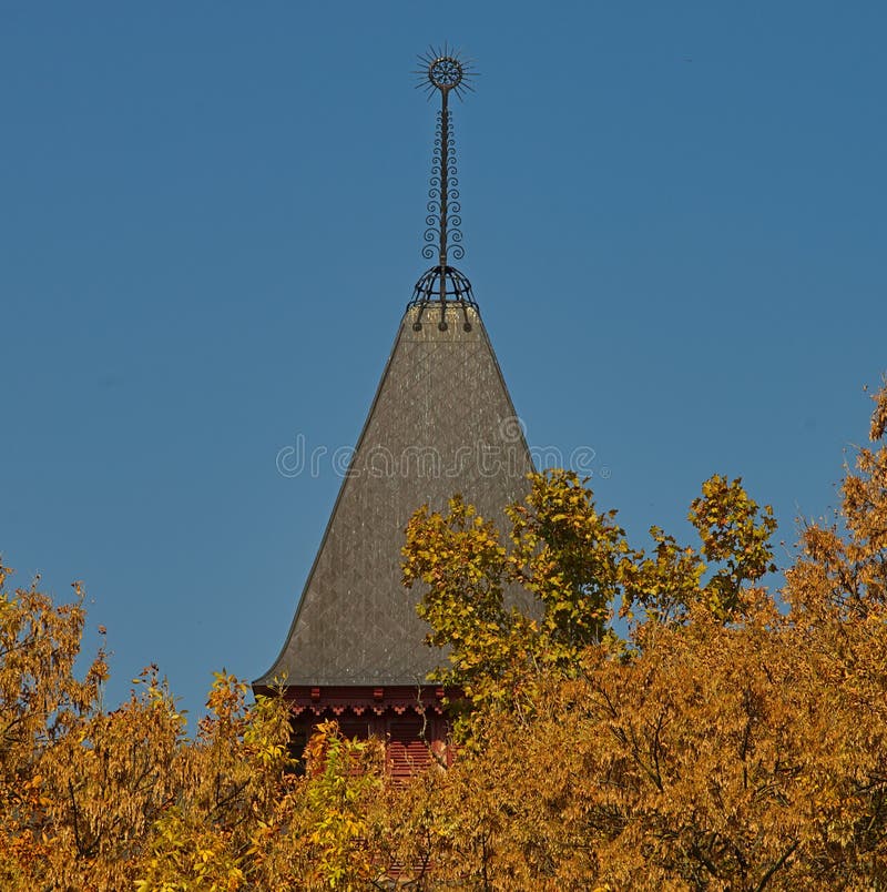 Old Square Tower Type Roof on a Building Stock Photo - Image of ...