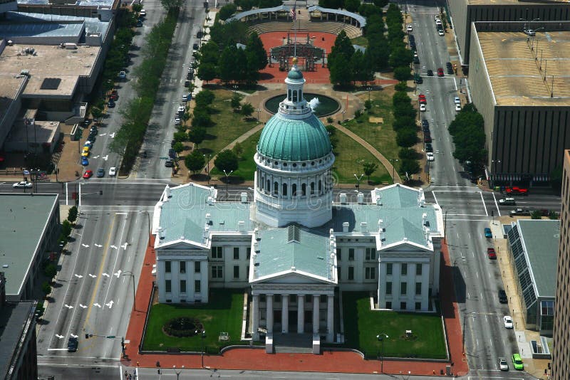 Old St. Louis Courthouse Aerial Stock Image - Image of court ...