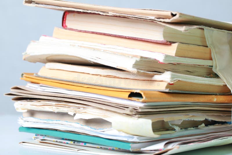 Old Stack of Waste Paper and a Roll of Toilet Paper Stock Photo - Image ...