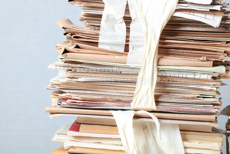 Old Stack of Waste Paper and a Roll of Toilet Paper Stock Photo - Image ...