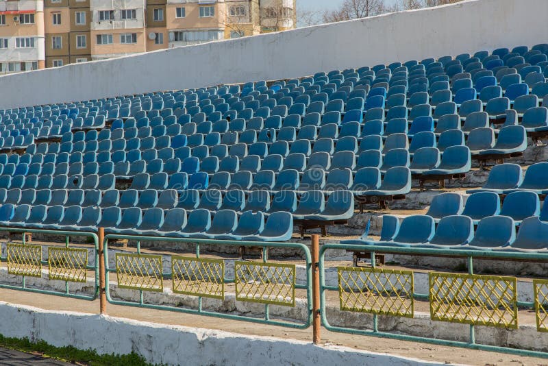 Old stadium tribune stock photo. Image of blue, competition - 69142422