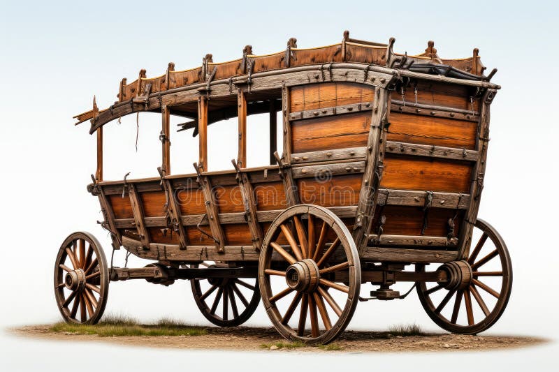 Old Stagecoach or Passenger Caravan. Stock Illustration - Illustration ...