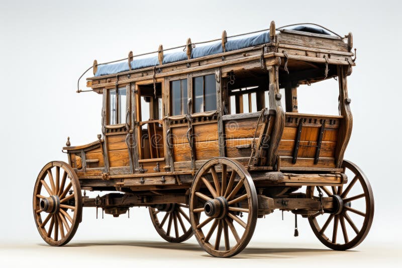 Old Stagecoach or Passenger Caravan. Stock Illustration - Illustration ...
