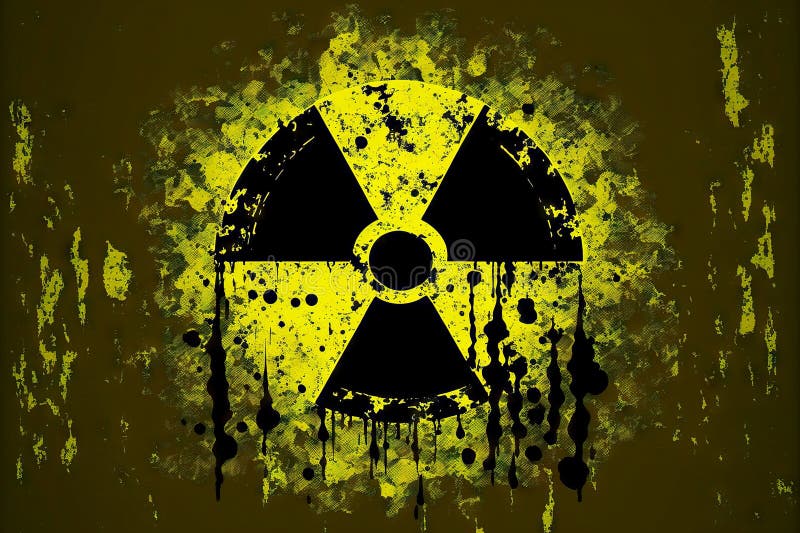 Old Stained Black Yellow Sign with Radiation Hazard Stock Illustration ...
