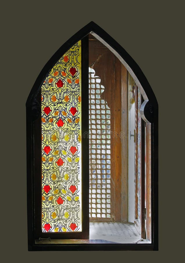 Old Stained Glass Window Interior Stock Photo - Image of architecture ...