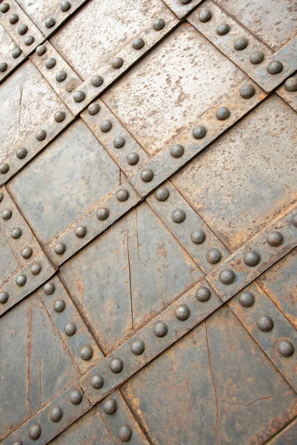 Old Stained Metal Plates with Rivets Seamless Background or Texture ...