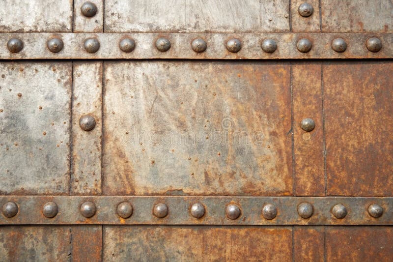 Old Stained Metal Plates with Rivets Seamless Background or Texture ...