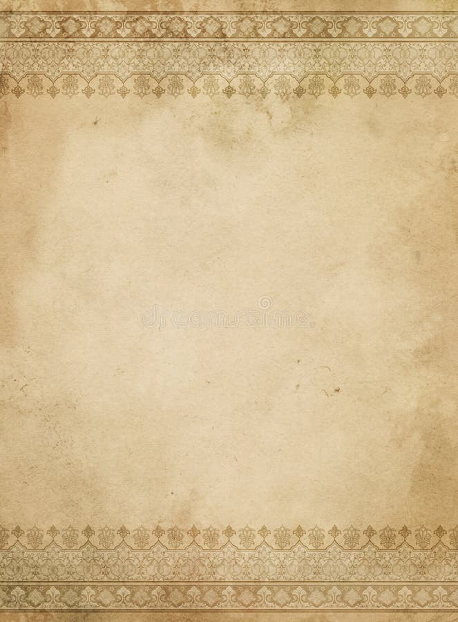 Old Stained Paper Texture with Vintage Borders. Stock Image - Image of ...