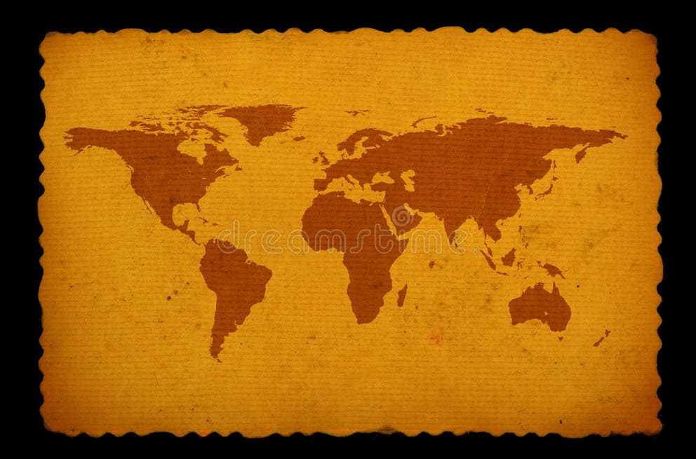 Old stained world map stock photo. Image of rugged, sepia - 1742260