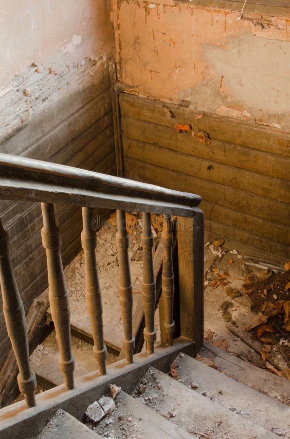 Old Staircase in Abandoned House Stock Photo - Image of grunge ...