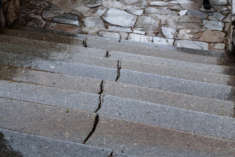 Old Staircase with Cracked Steps Stock Image - Image of outdoor ...
