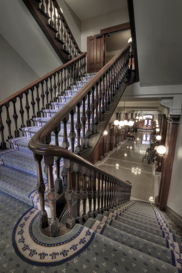 Old Staircase in Pioneer Courthouse Stock Photo - Image of oregon ...