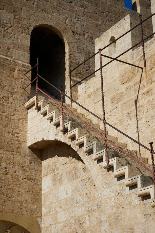 Old Staircase in a Medieval Tower Stock Image - Image of medieval, view ...