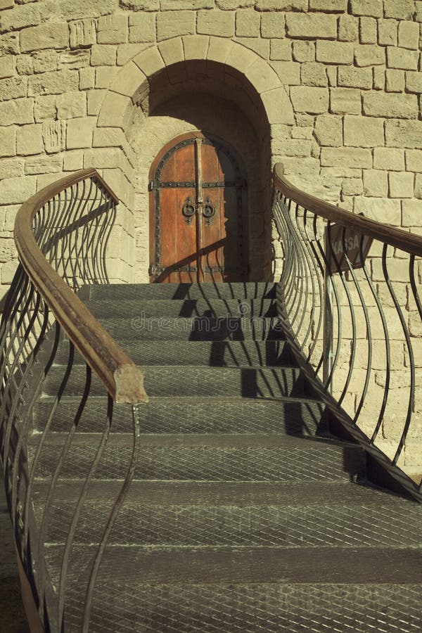 Old Staircase on a Weathered Medieval Castle Stock Image - Image of ...