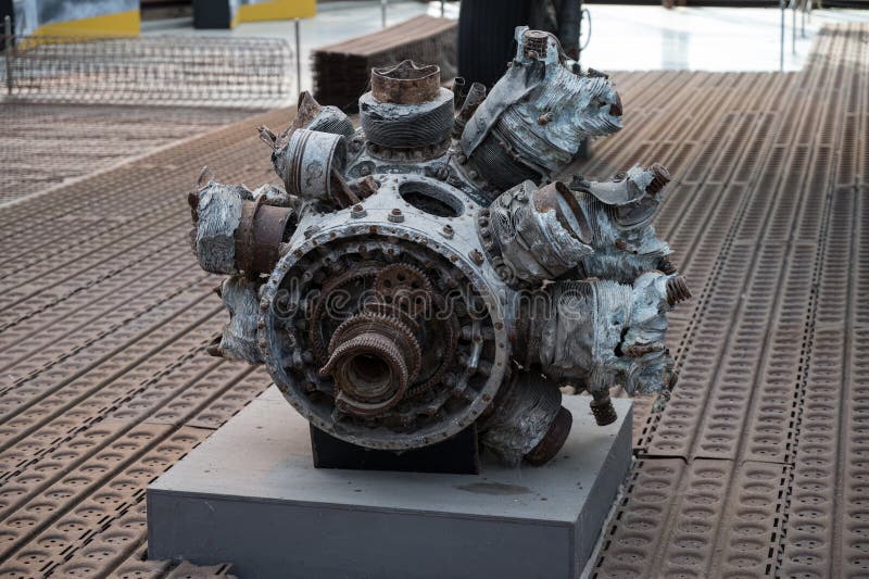 Old Star Radial Engine from an Airplane from the Second World War, it ...