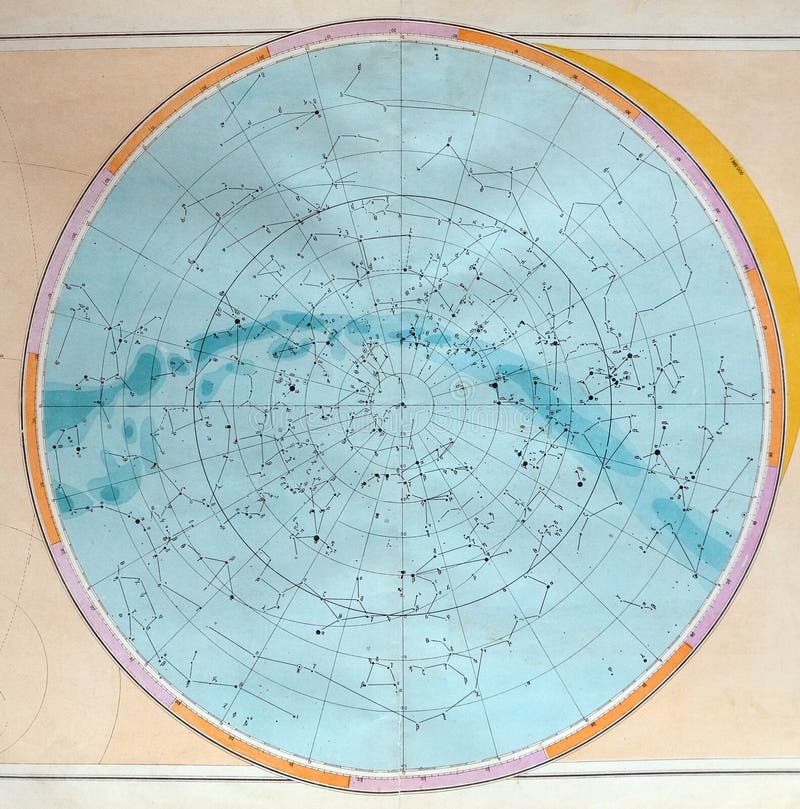 Starry Sky Map and Milky Way Stock Image - Image of time, pattern ...