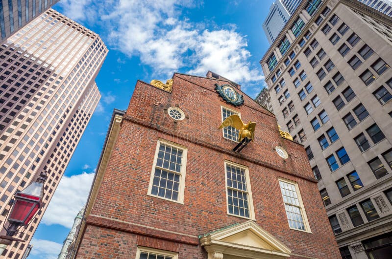 Boston Old State House Buiding in Massachusetts Stock Photo - Image of ...