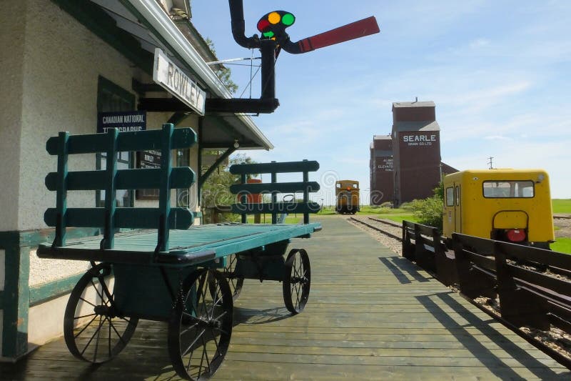 Old Station in the Ghost Town of Rowley Stock Photo - Image of cart ...