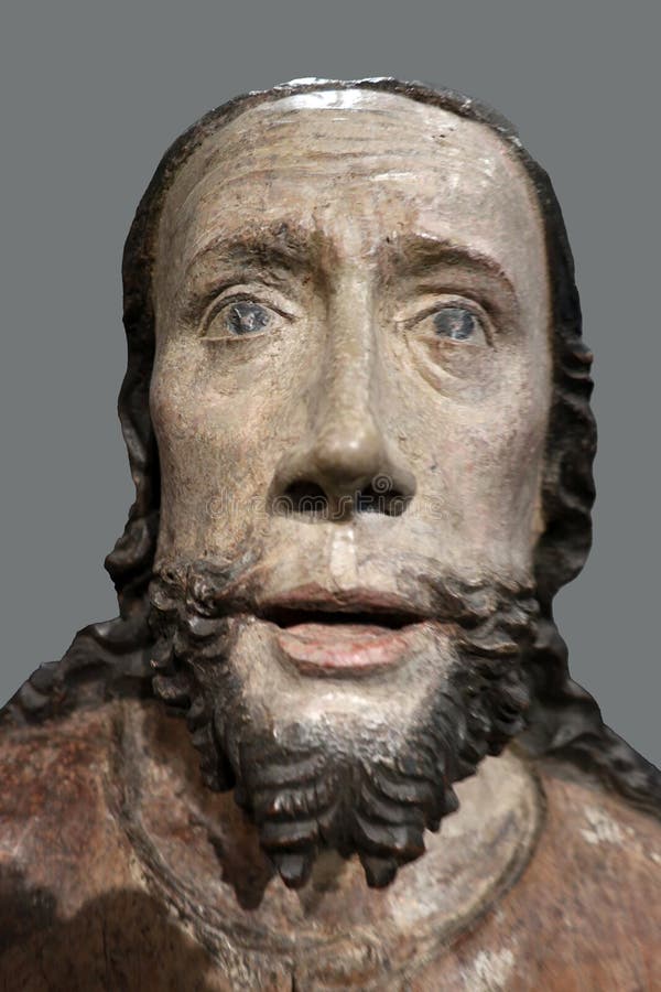 Old Statue of a Man with a Beard Stock Image - Image of religion, jesus ...